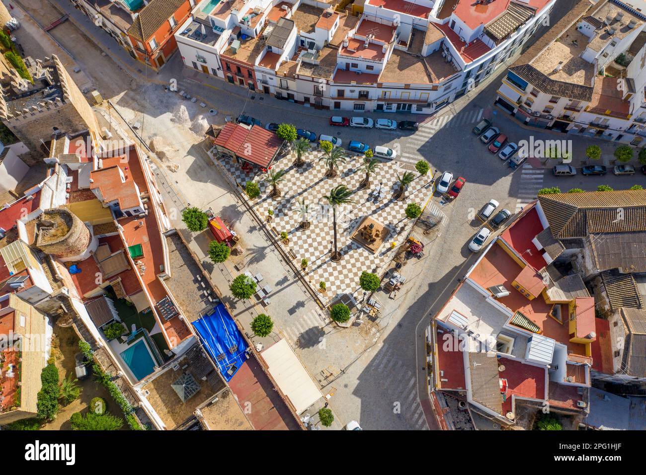 Aerial view of Marchena old town in Seville province Andalusia South of ...