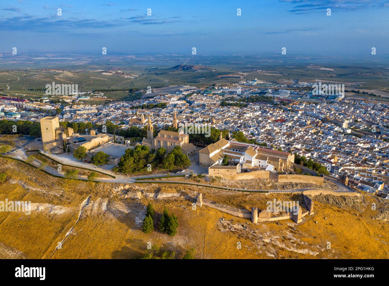 Aerial view of Estepa old town in Seville province Andalusia South of ...