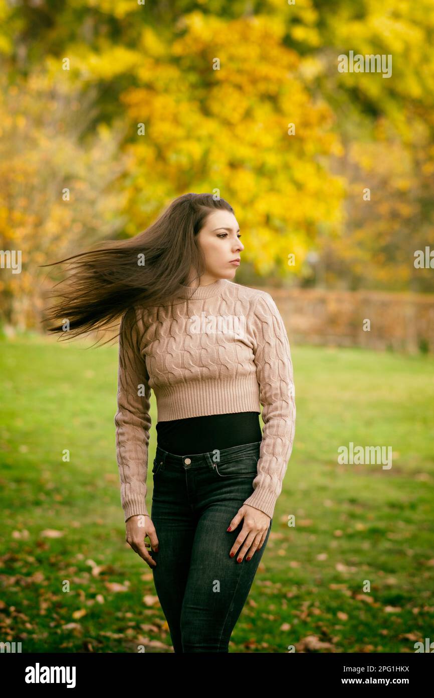 Scared girl looking back hi-res stock photography and images - Alamy