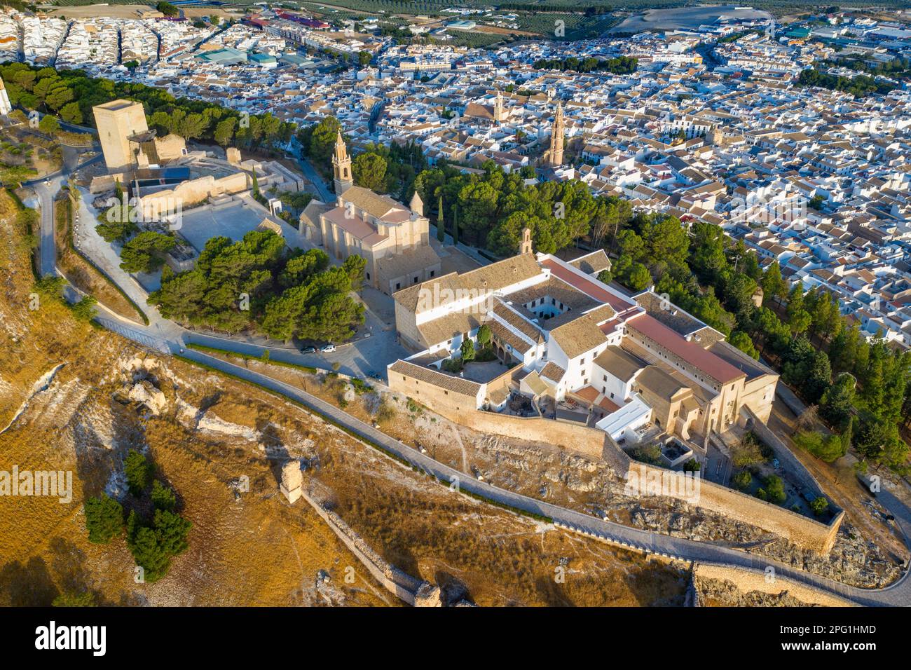 Aerial view of Estepa old town in Seville province Andalusia South of ...