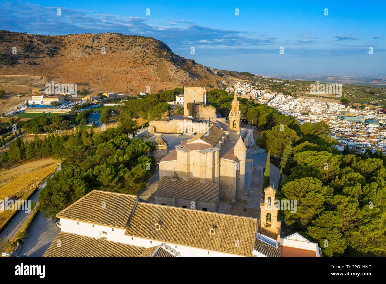 Aerial view of Estepa old town in Seville province Andalusia South of ...