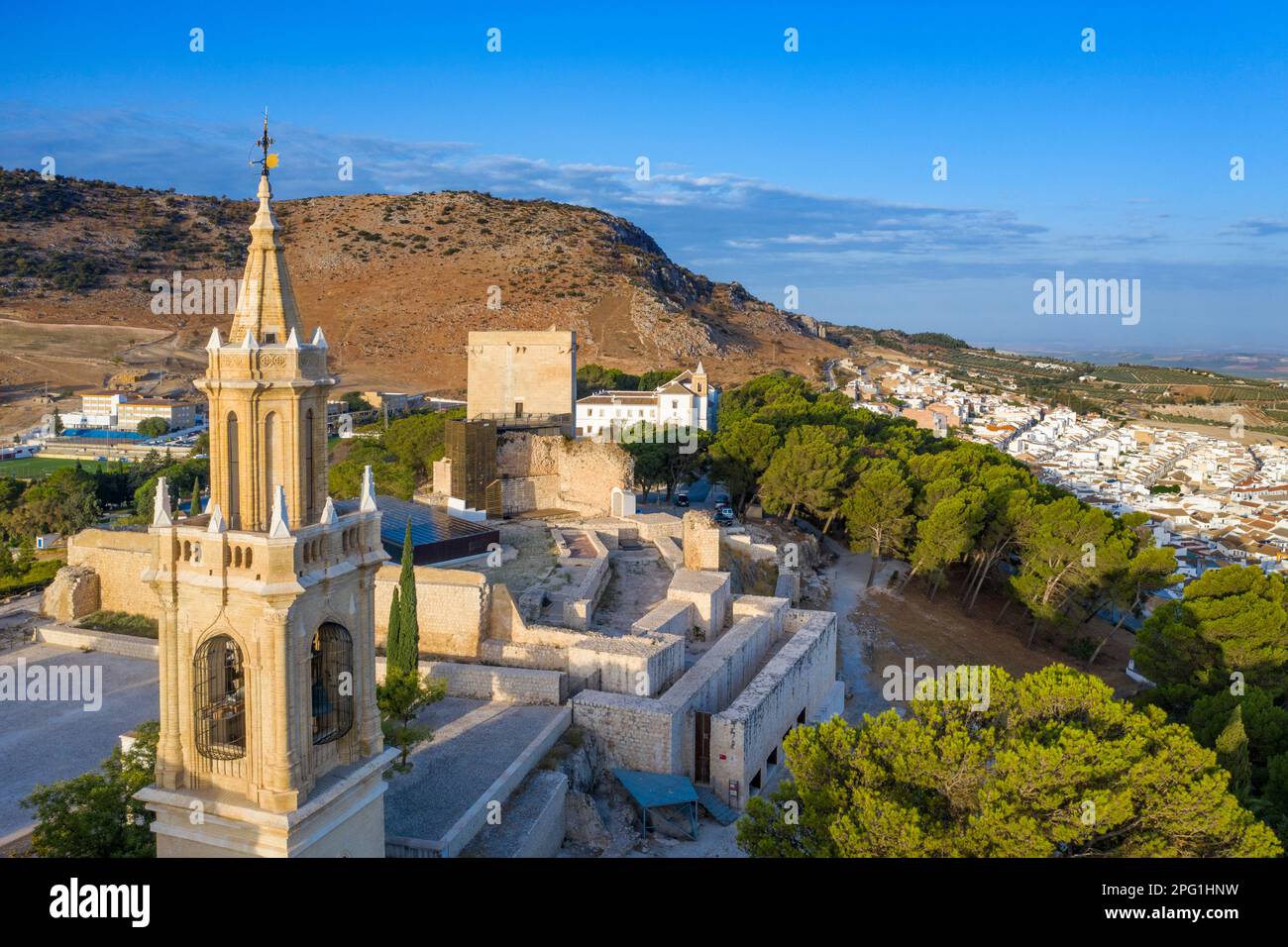 Aerial view of Estepa old town in Seville province Andalusia South of ...