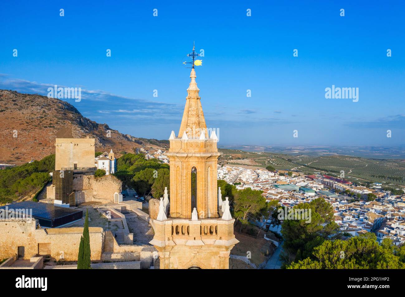 Aerial view of Estepa old town in Seville province Andalusia South of ...