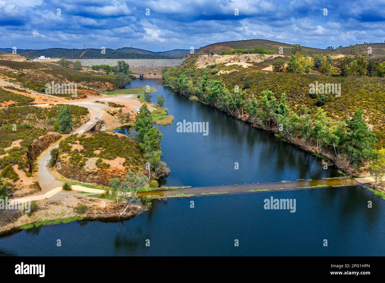Reservoir of Agrio River, Aznalcollar dam, Guadalquivir river Seville ...