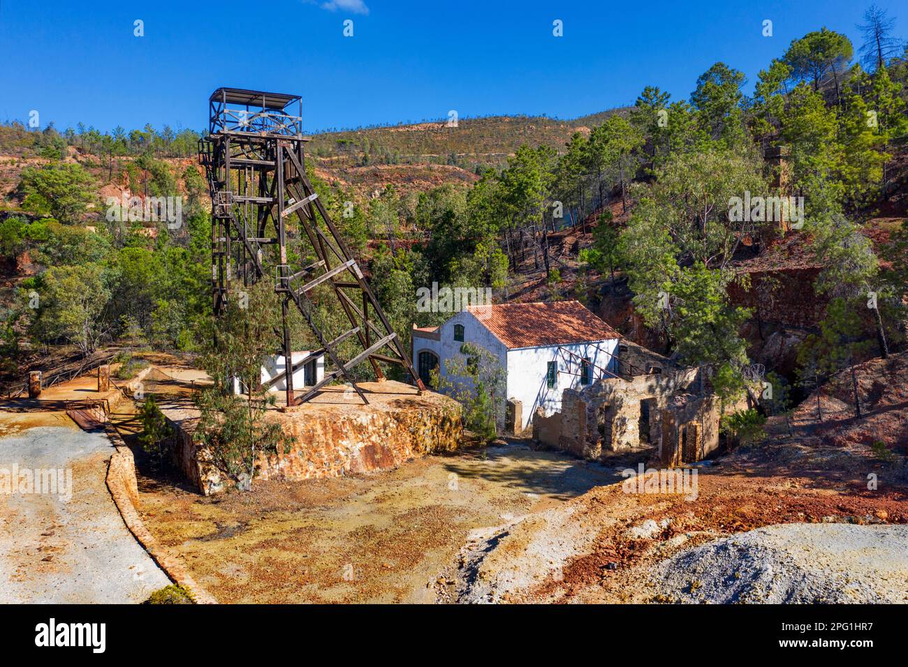 Rio Tinto mines. Peña del Hierro. Main open pit copper sulphur mine at ...