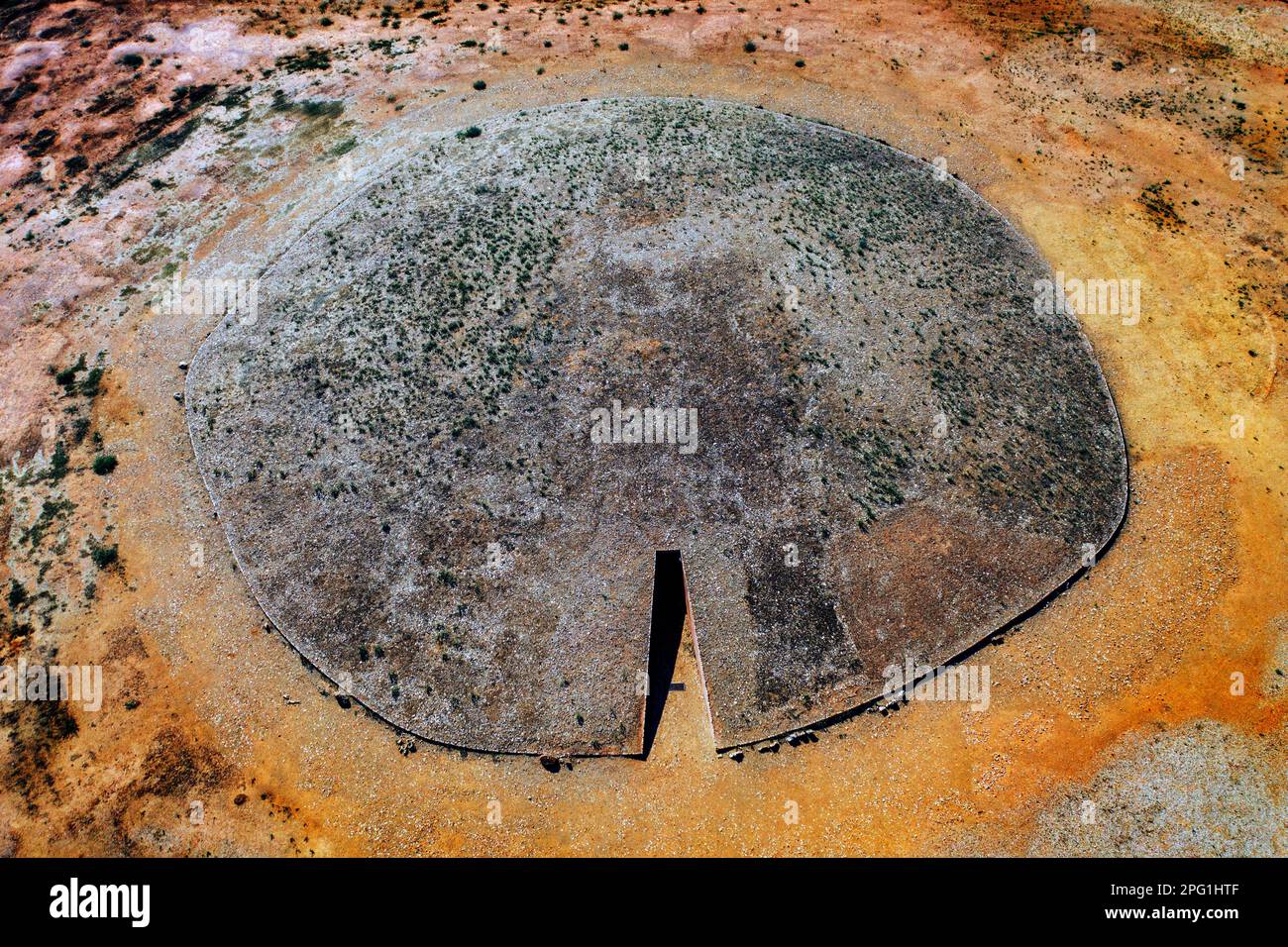 Aerial views of Dolmen de Soto de Trigueros, Corridor from entrance ...