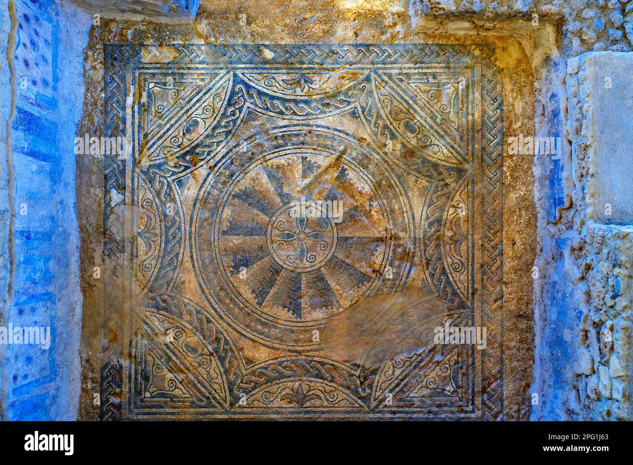 Mosaic in necropolis of El Ruedo roman village 4th-5th century. Mosaics ...