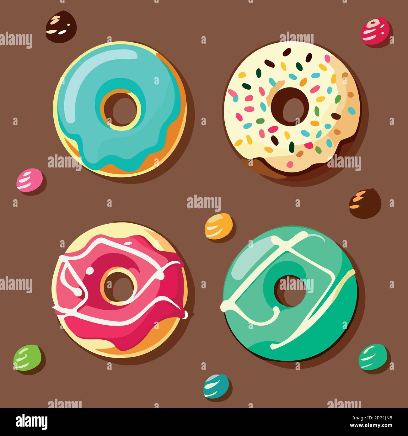 donut food snack sweet minimalist vector illustration Stock Vector ...