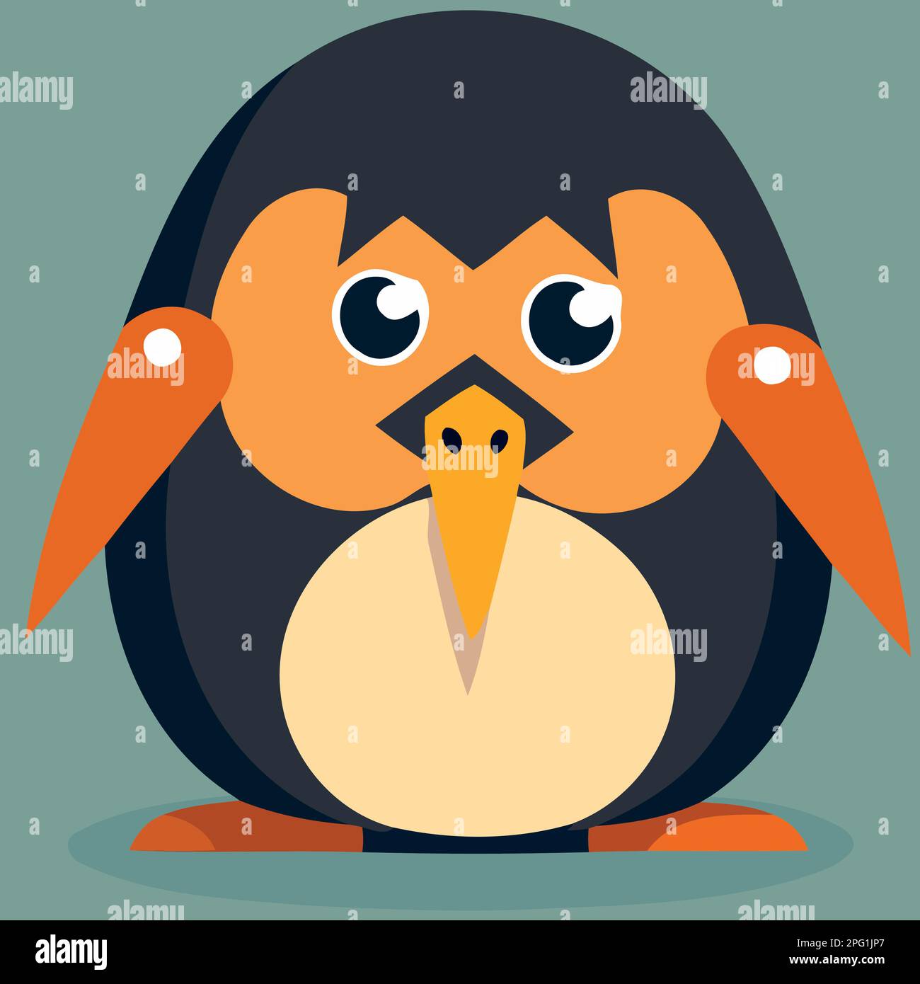 animal bird common blue penguin Minimalist vector illustration Stock ...