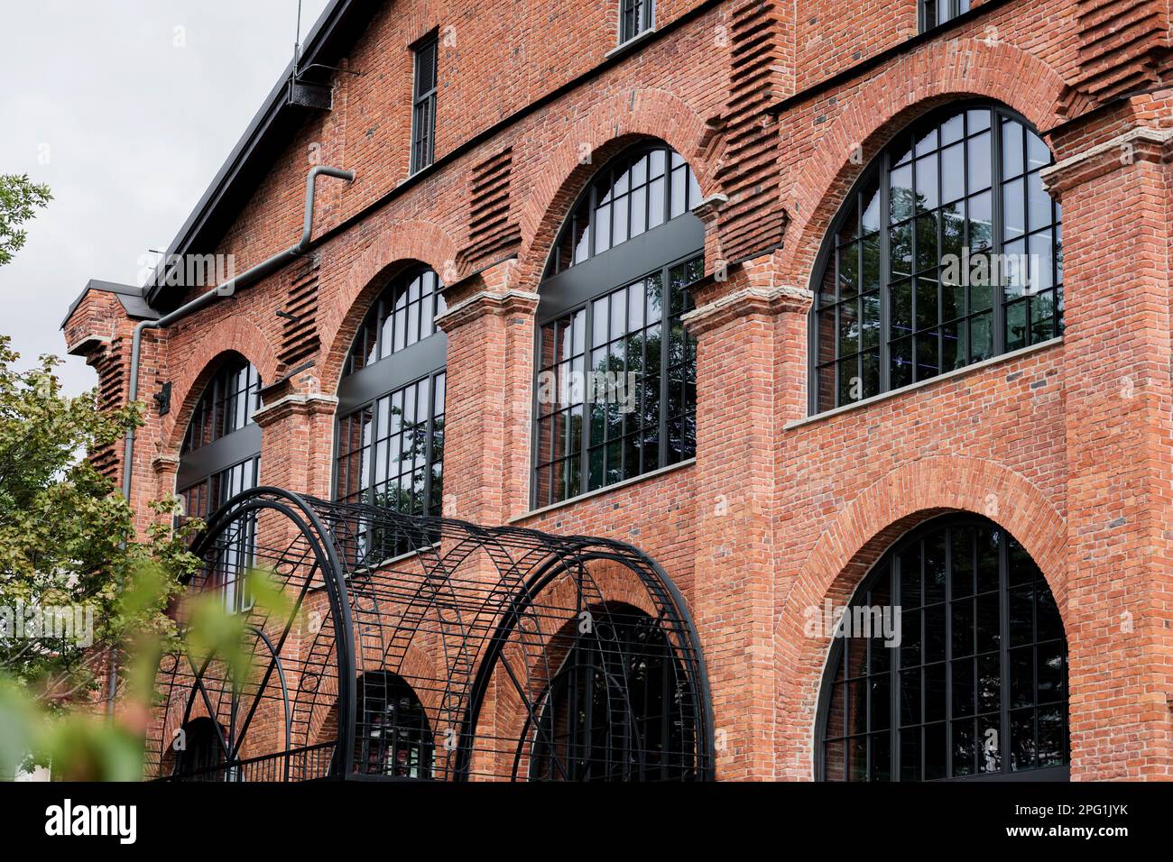 facade of a brick building. loft style. old building exterior Stock ...