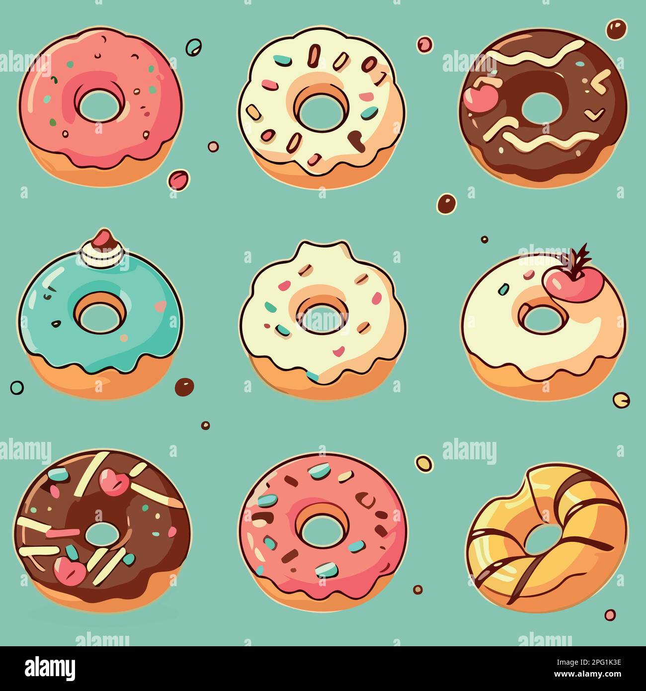 donut food snack sweet minimalist vector illustration Stock Vector ...