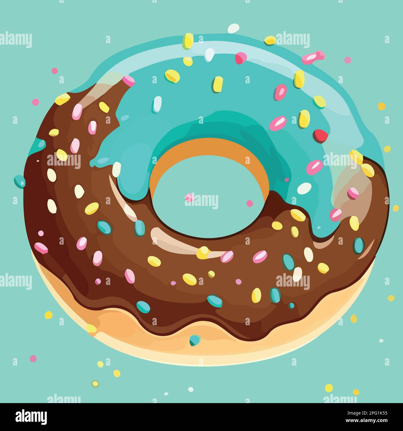donut food snack sweet minimalist vector illustration Stock Vector ...