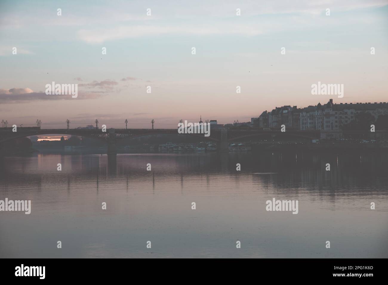Picture of the Margaret bridge in the sunset in Budapest, Hungary Stock ...