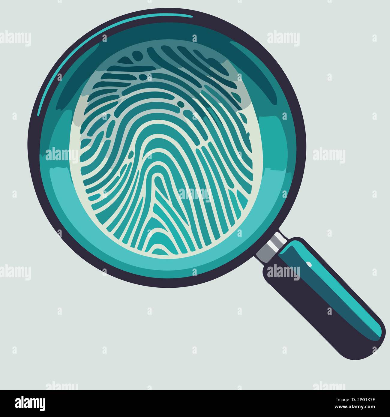 magnifying glass object enlarging fingerprint image minimalist vector ...