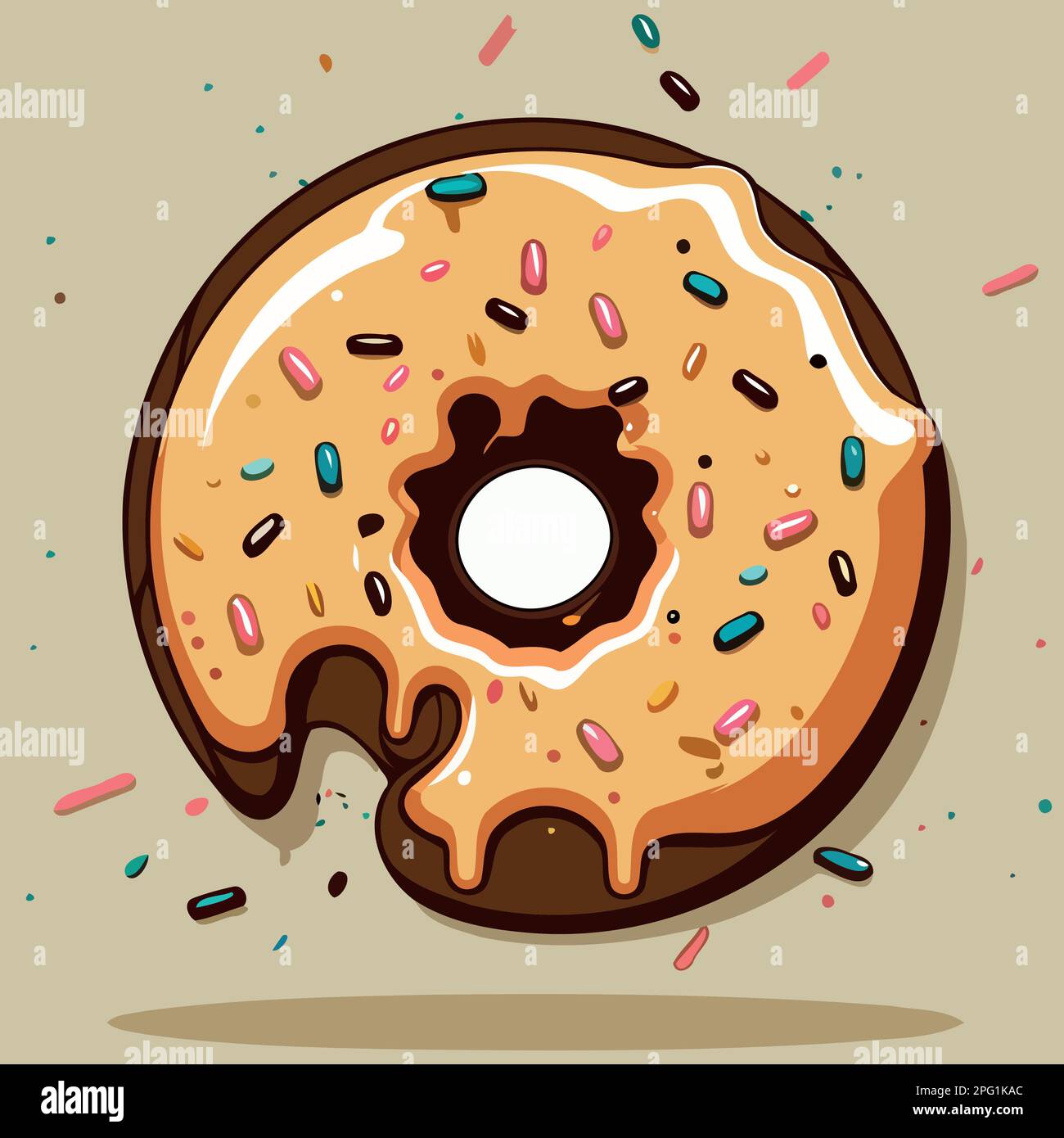 donut food snack sweet minimalist vector illustration Stock Vector ...