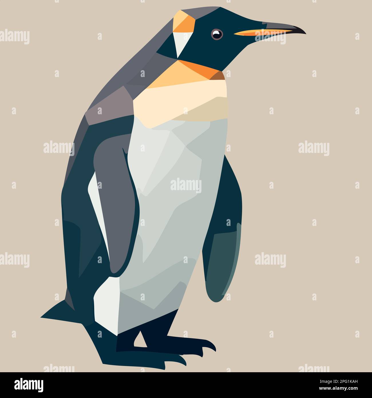 animal bird common blue penguin Minimalist vector illustration Stock ...