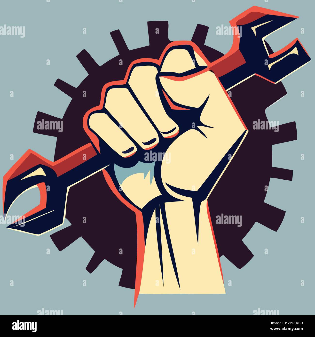 Fist revolution symbol wrench hi-res stock photography and images - Alamy