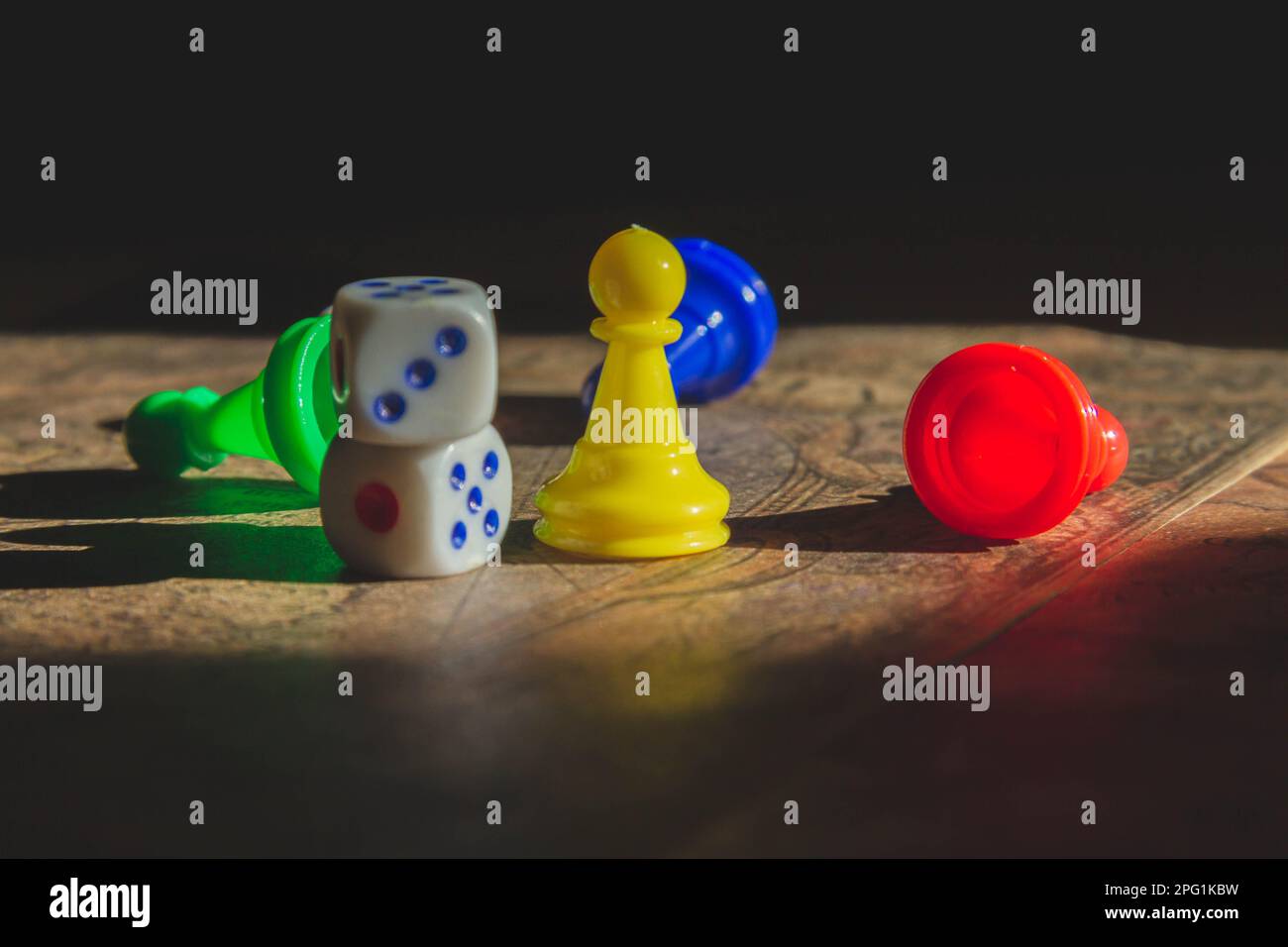 Board Game Kit. Vintage style game. Land conquest strategy Stock Photo ...