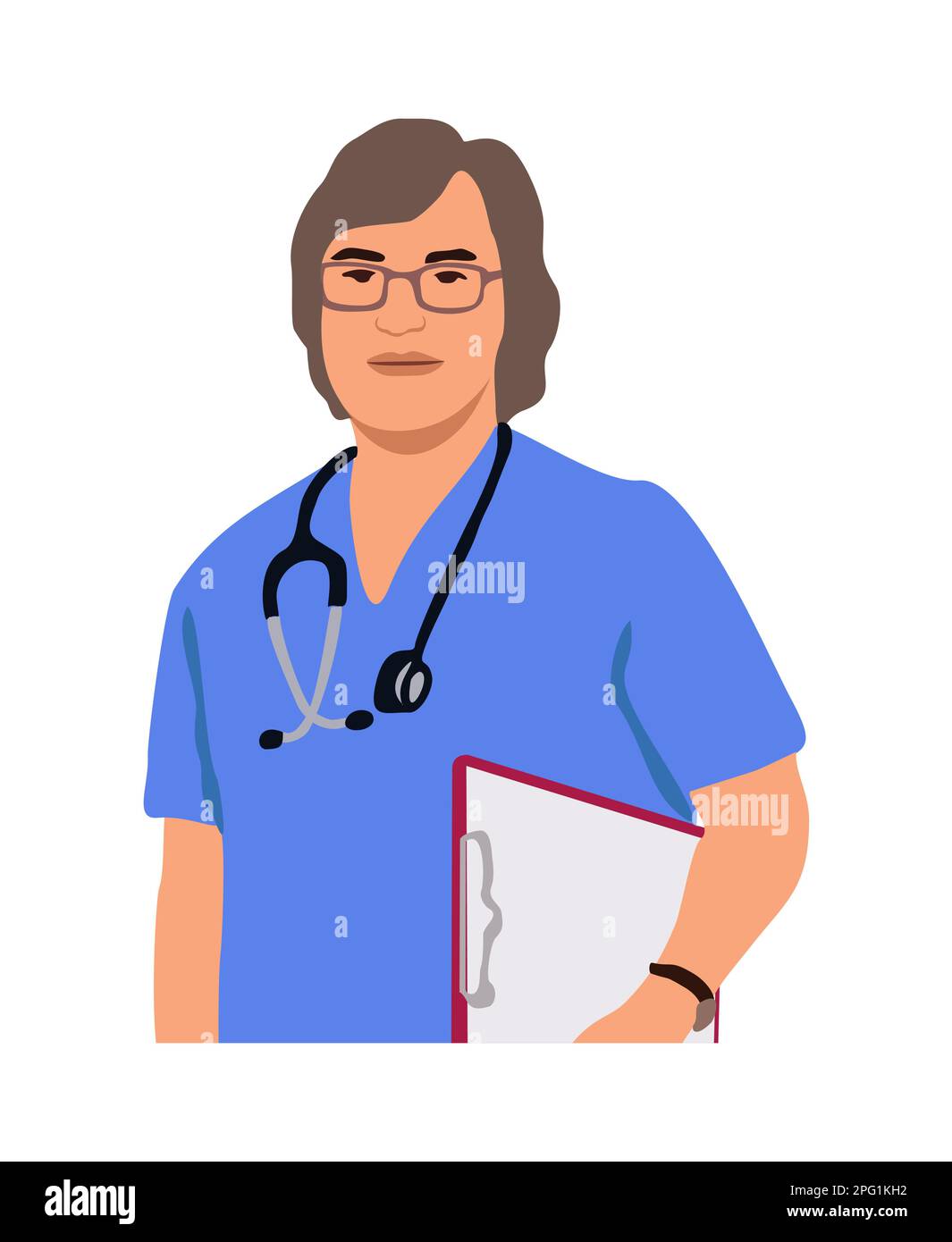 Portrait of confident mature woman medic worker Stock Vector Image ... Portrait of confident mature woman medic worker Stock Vector Image ...
