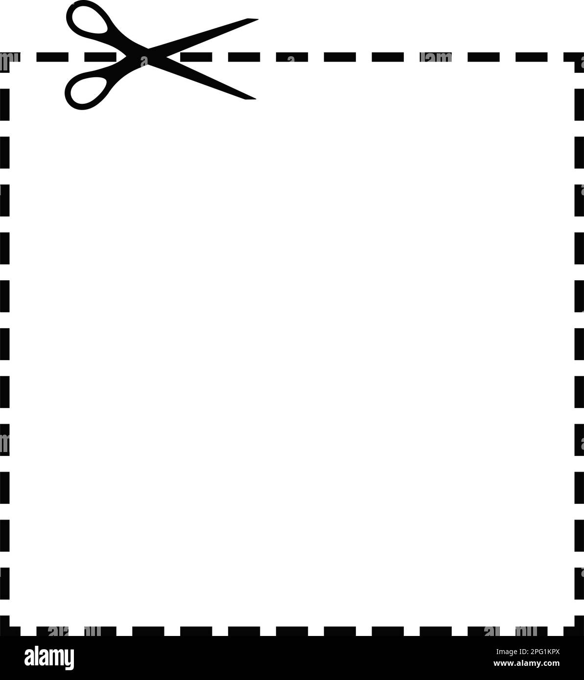 Scissors cut dotted line coupon with dash icon Stock Vector Image & Art ...