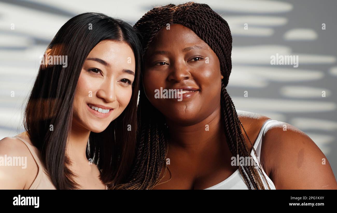 Women Doing Skincare Bodycare Campaign On Camera Interracial Models