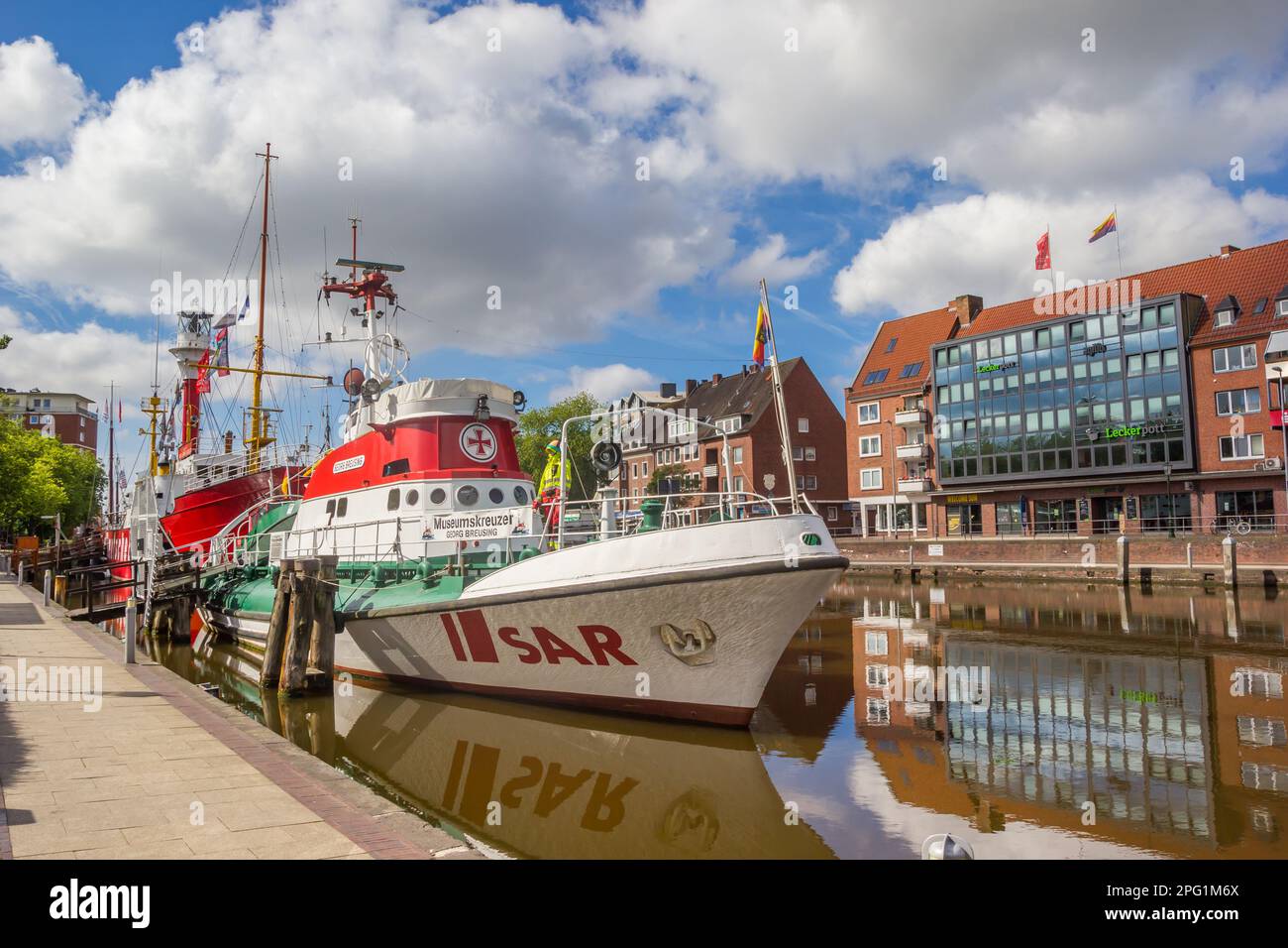 Museum ship Georg Breusing at the quay in Emden, Germany Stock Photo ...
