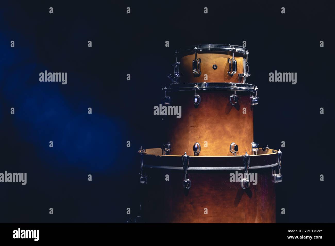 Drums on a dark background isolated, percussion instruments Stock Photo ...