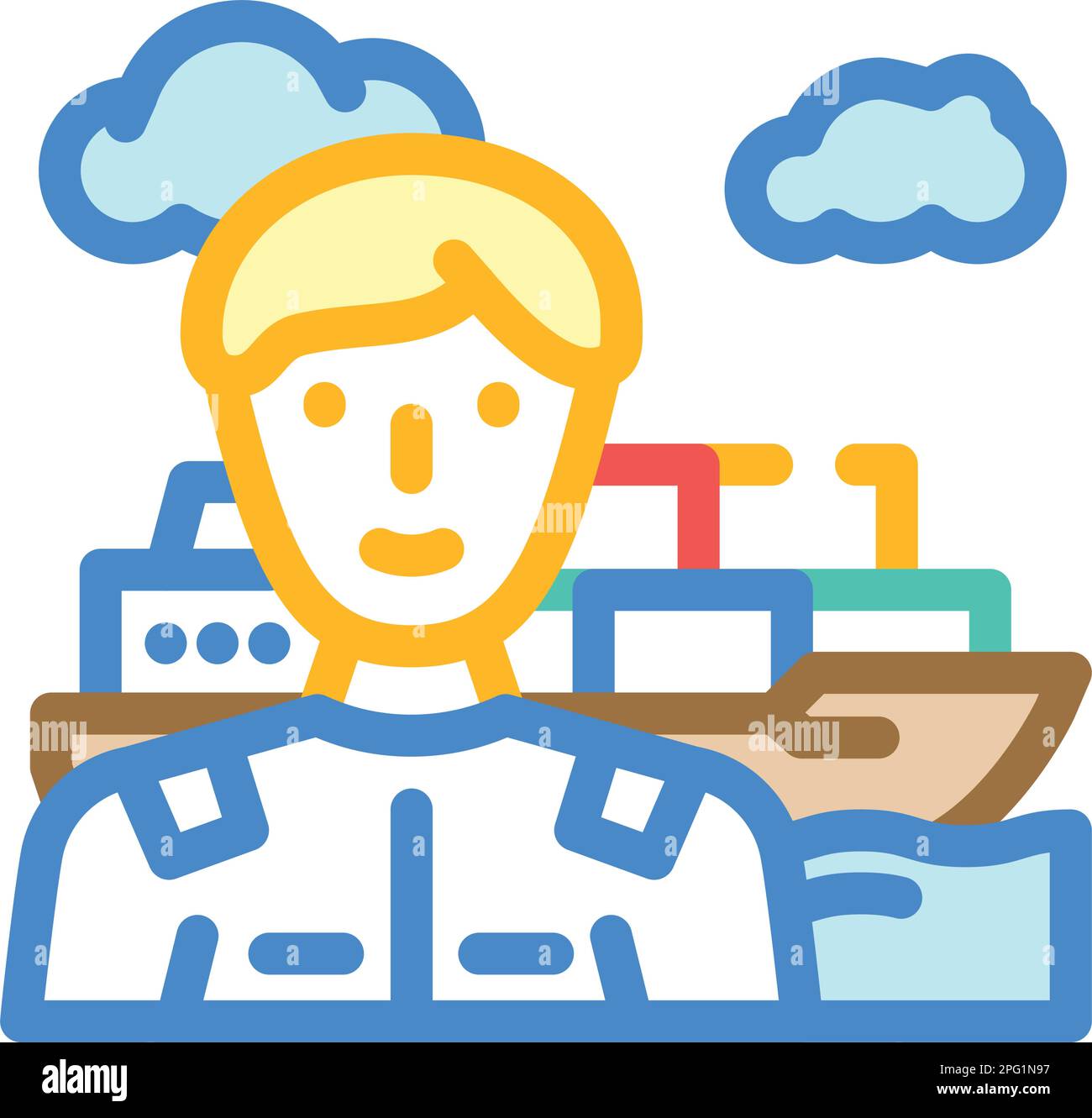 marine engineer worker color icon vector illustration Stock Vector ...