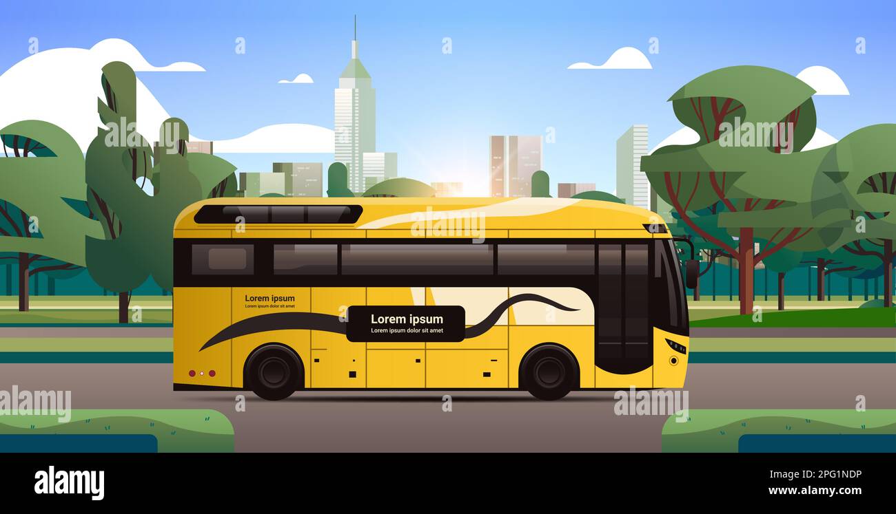 city bus vehicle modern public transport urban and countryside traffic ...