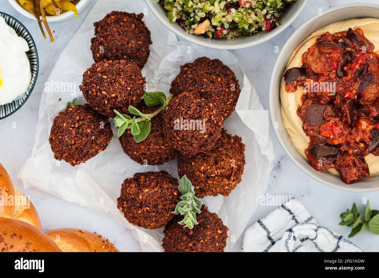 Falafel, top view. Israeli food concept Stock Photo - Alamy