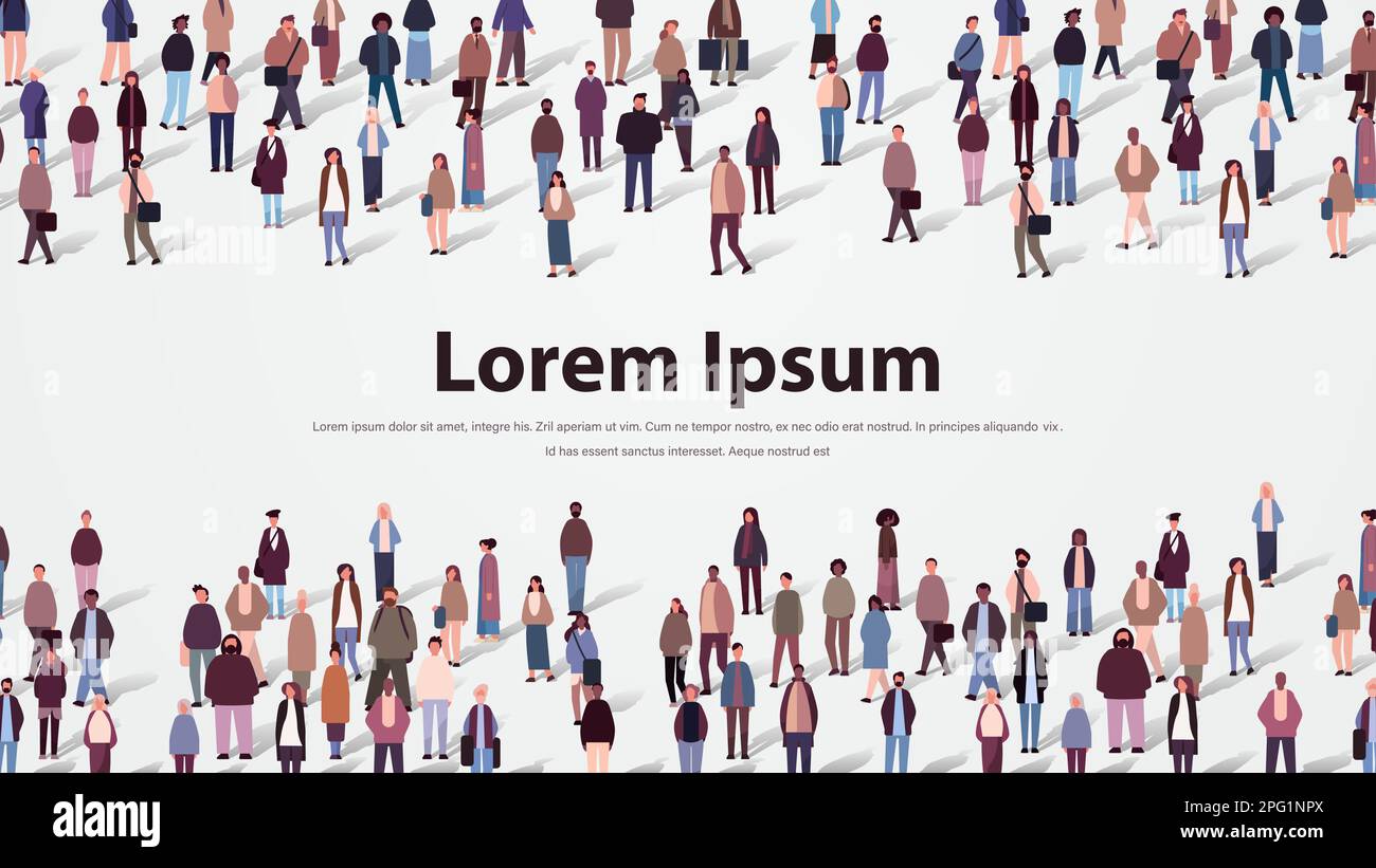 multiethnic people group mix race men women crowd in casual clothes ...