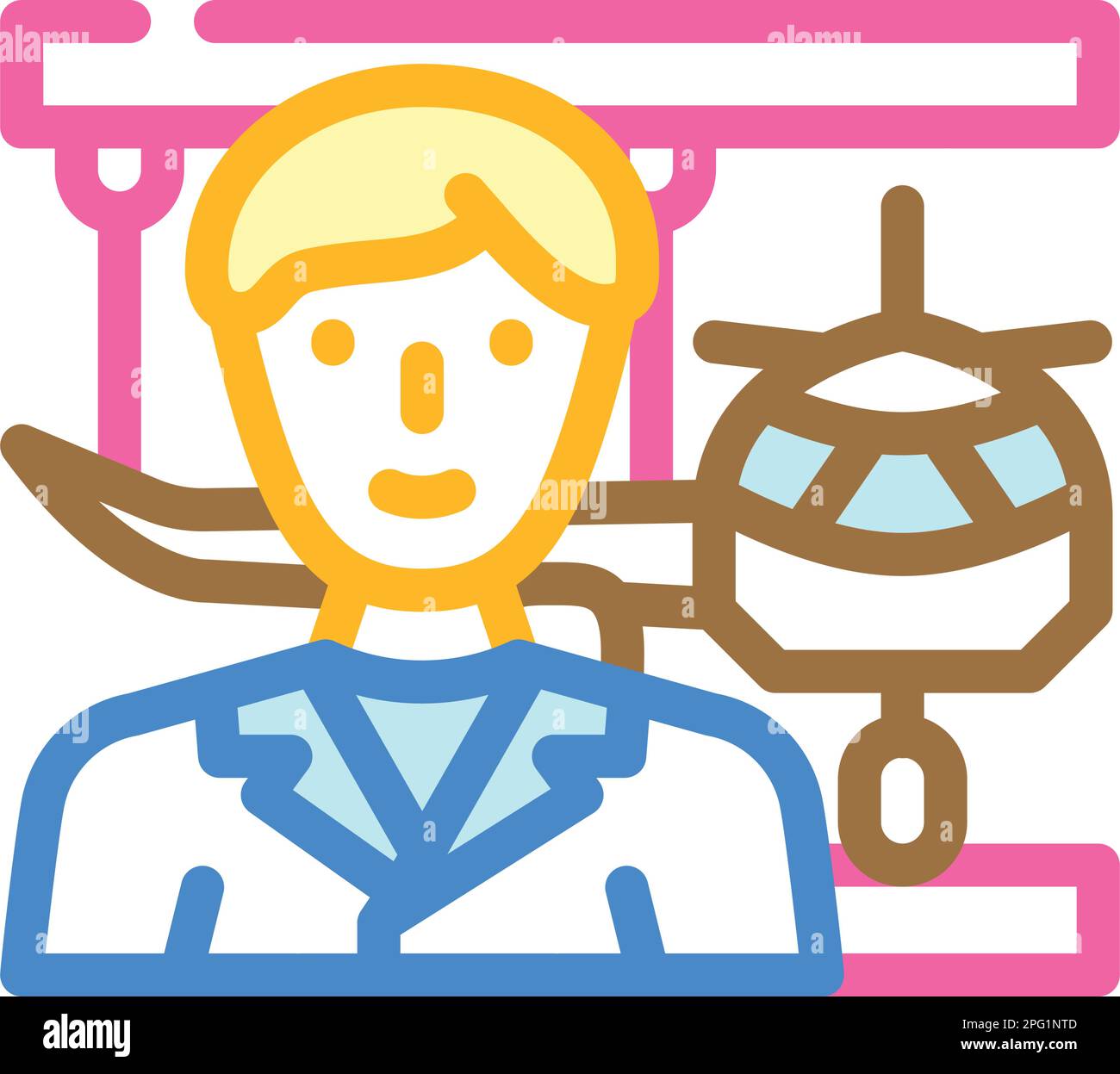 aeronautical engineer worker color icon vector illustration Stock ...