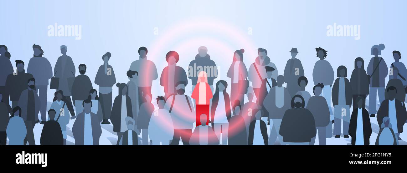 people group around red woman silhouette creative person standing out ...