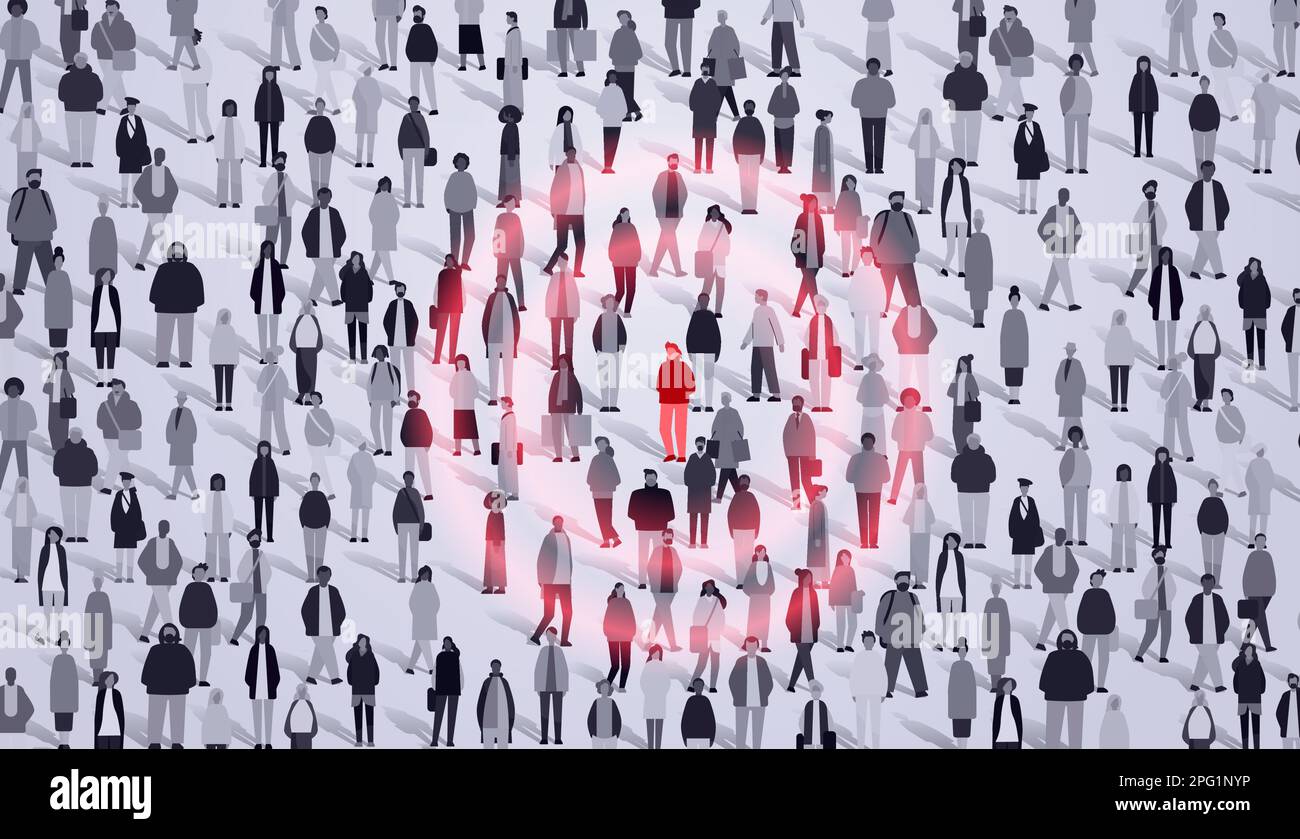 people group around red woman silhouette creative person standing out ...