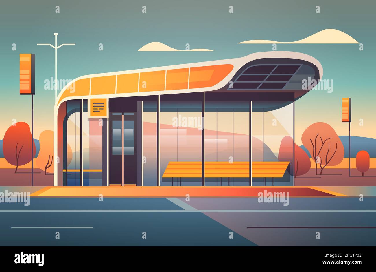 modern city transportation building bus station waiting terminal for ...