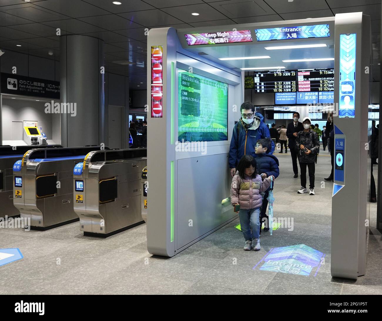 Passengers use a biometric ticketing system, which lets them through ...