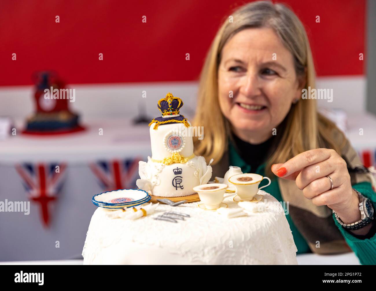 pic shows: The Royal Tea Party cake by Laura Sloane Ideal Home Show 17. ...