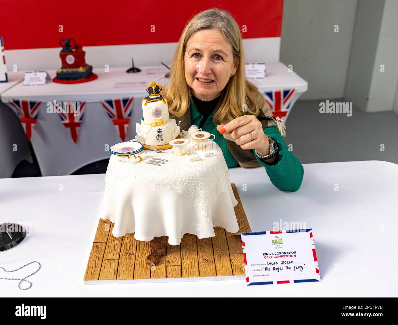 pic shows: The Royal Tea Party cake by Laura Sloane Ideal Home Show 17. ...