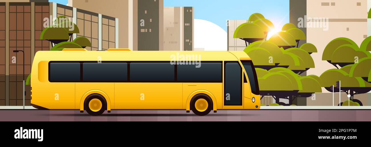 city bus vehicle modern public transport urban and countryside traffic ...