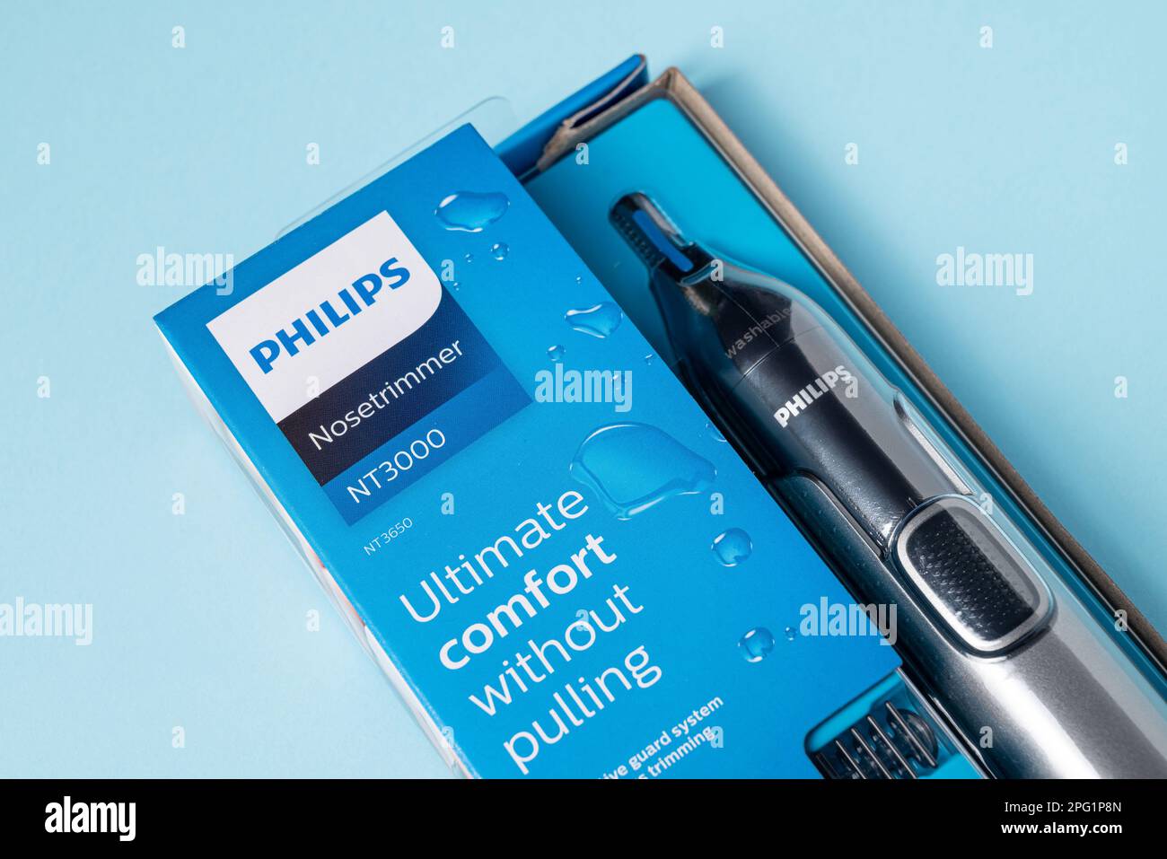 Antalya, Turkey - March 19, 2023 : A package of Philips nose trimmer ...