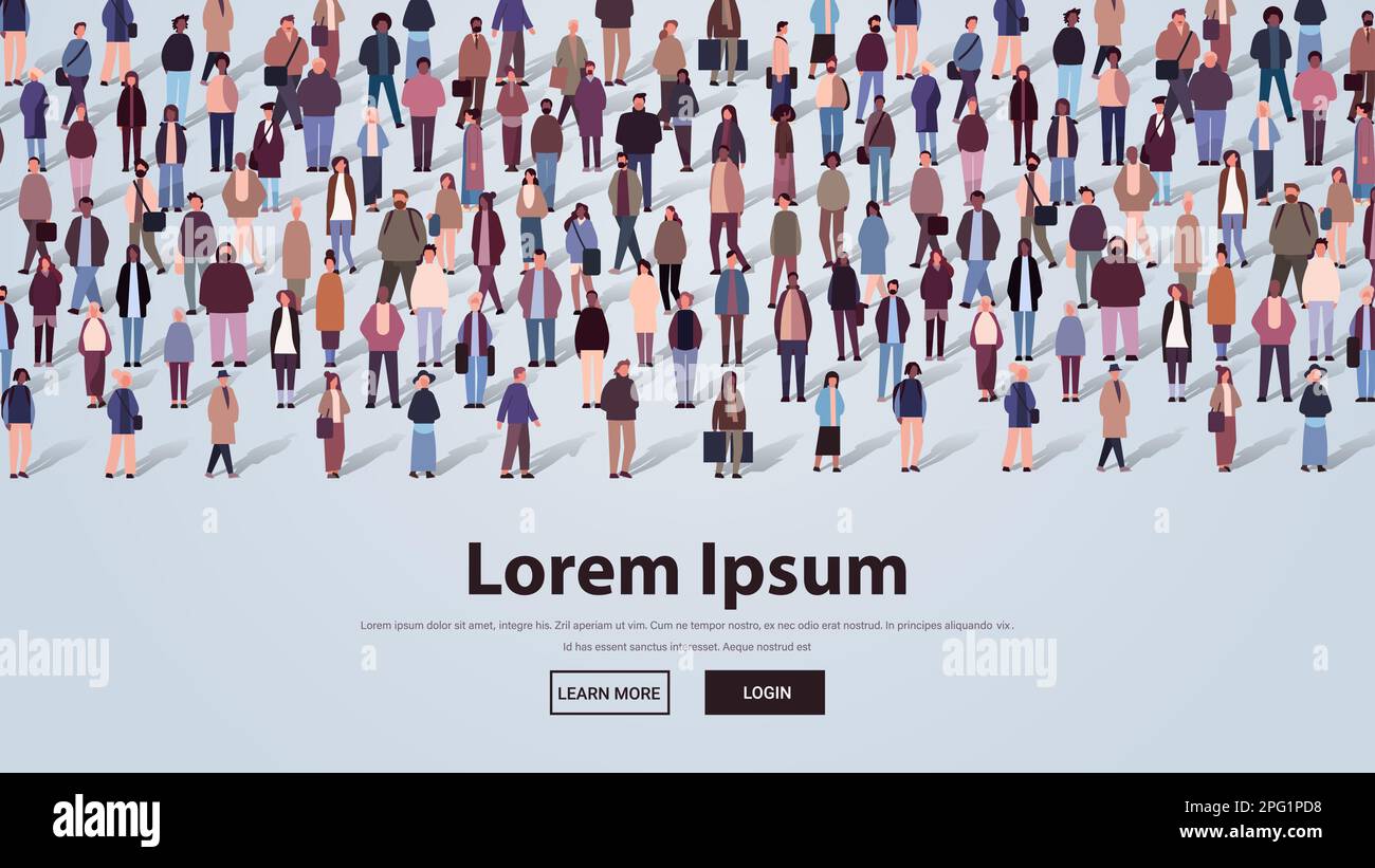 multiethnic people group mix race men women crowd in casual clothes ...