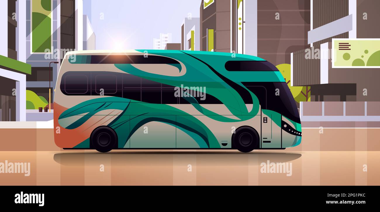 city bus vehicle modern public transport urban and countryside traffic ...