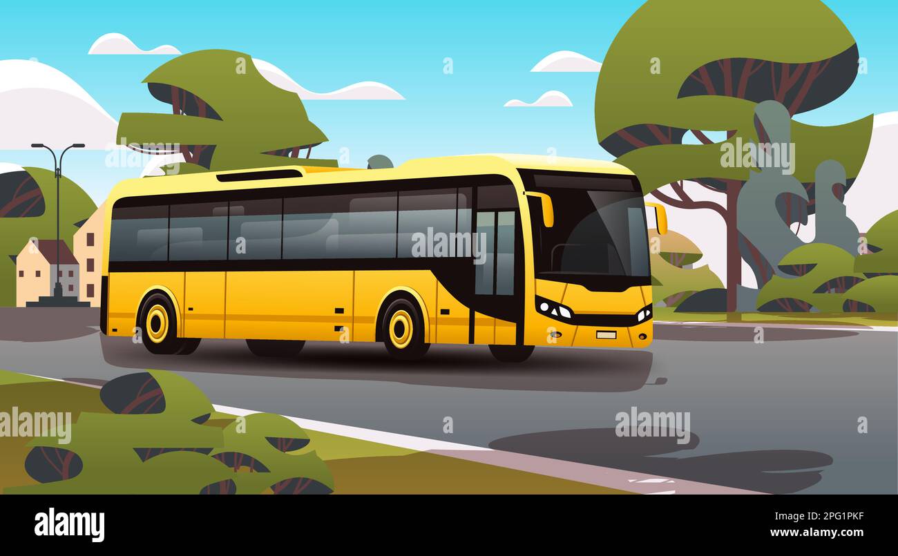 city bus vehicle modern public transport urban and countryside traffic ...