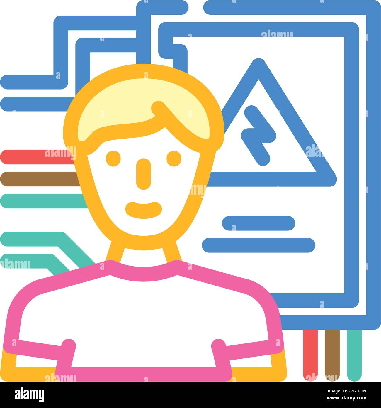 electrical engineer technology color icon vector illustration Stock ...