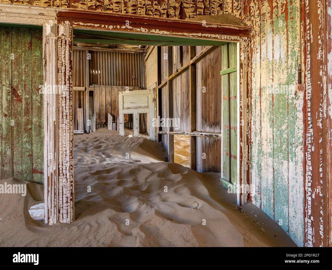Kolmanskop ghost town in the Namib desert, Southerns Namibia. Former ...