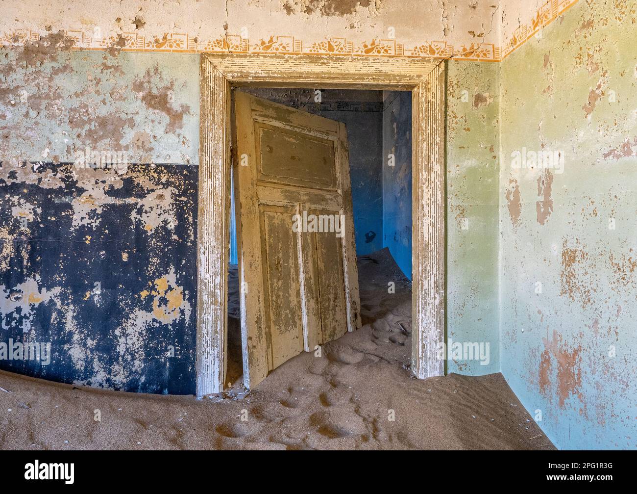Kolmanskop ghost town in the Namib desert, Southerns Namibia. Former ...