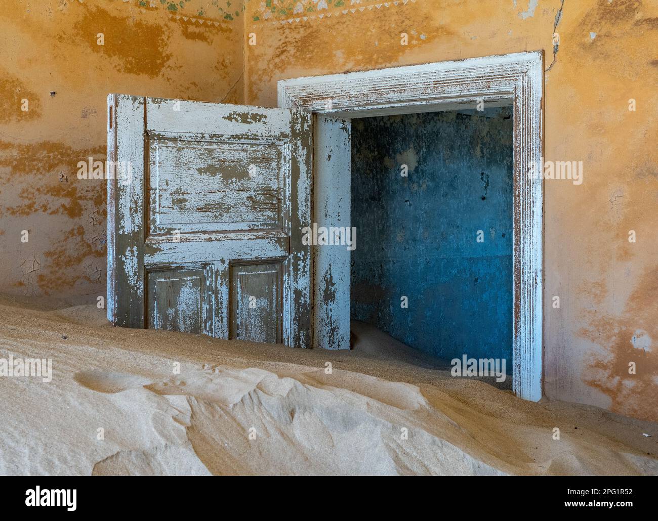 Kolmanskop ghost town in the Namib desert, Southerns Namibia. Former ...
