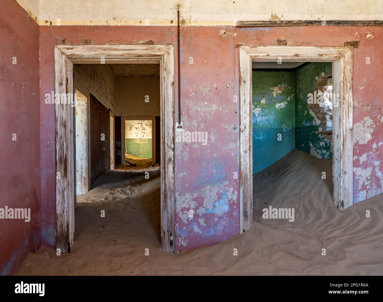 Kolmanskop ghost town in the Namib desert, Southerns Namibia. Former ...