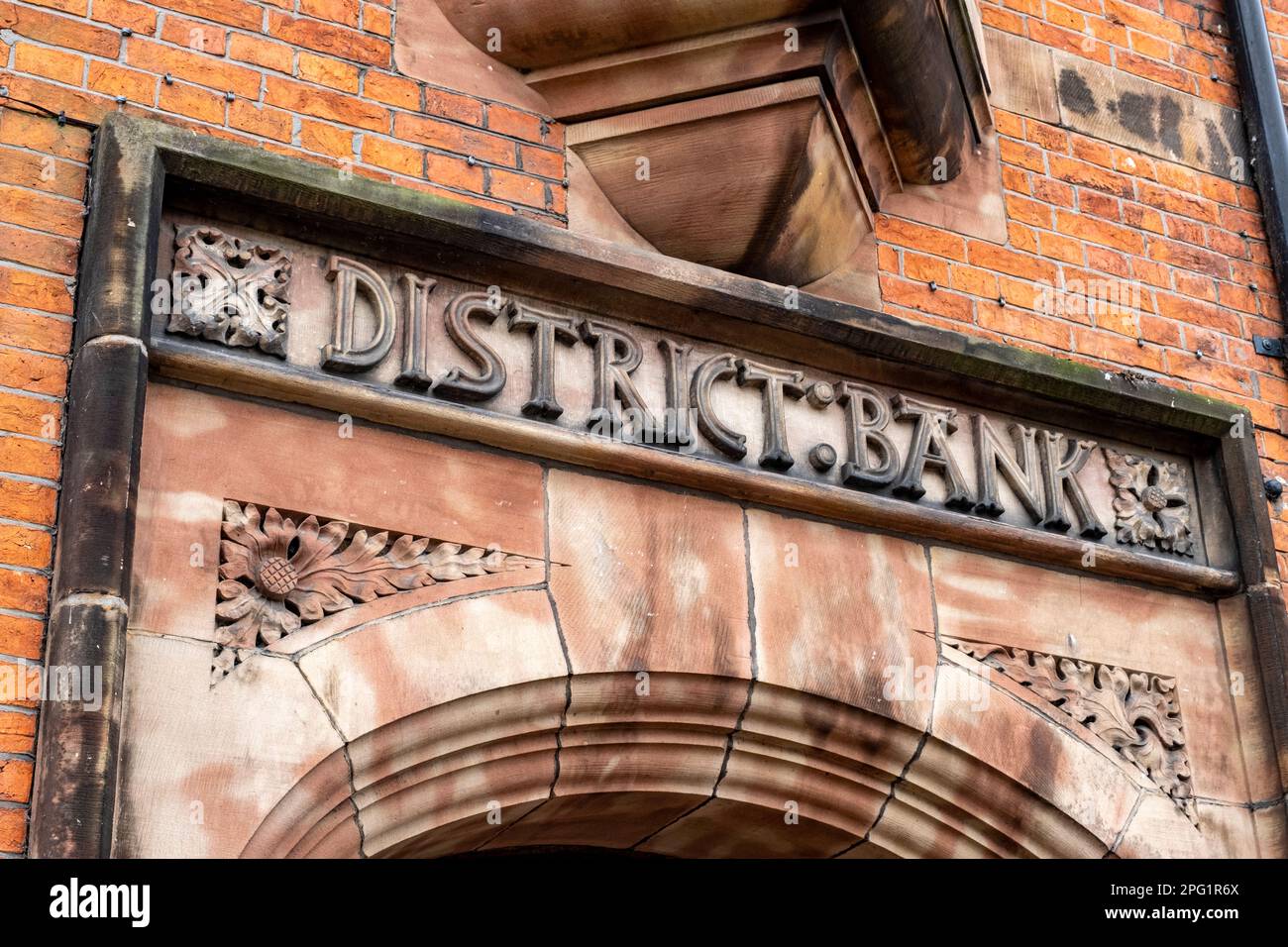 District Bank sign above entrance on former NatWest Bank in Sandbach ...