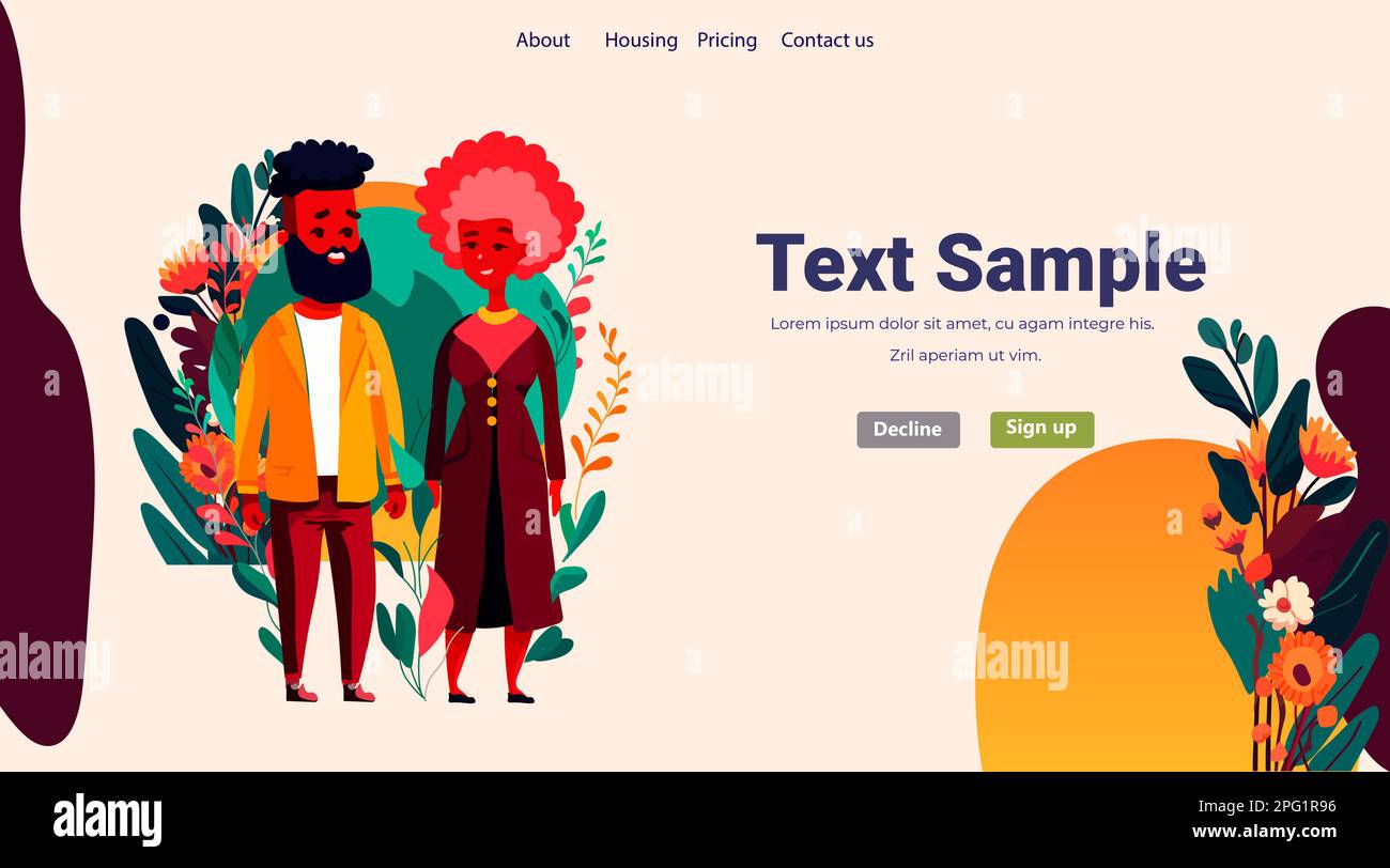 young couple in casual clothes african american man woman two friends ...